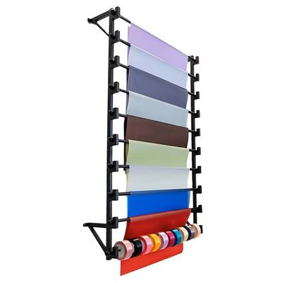 Custom Metal Wall Mounted Wallpaper Roll Display Stand 10 Tiers Roll ...